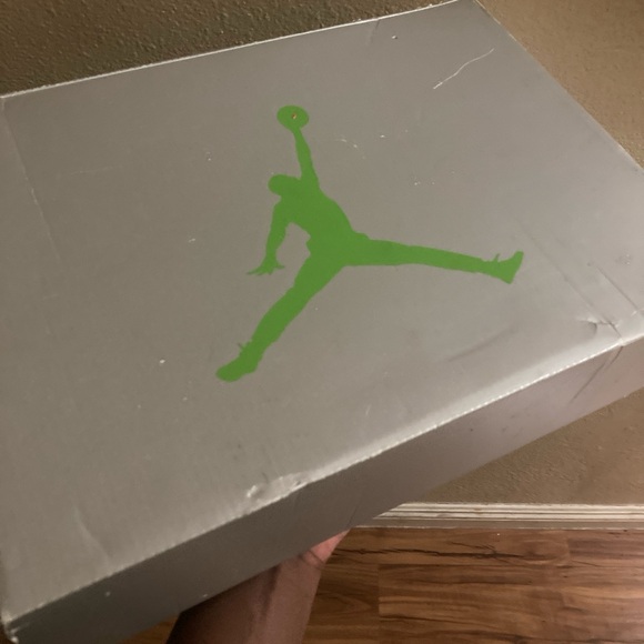 Jordan | Shoes | Air Jordan Silver Box With Green Logo | Poshmark